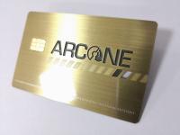 China Luxury IC Chip 4442 Metal Business Credit Cards Brush Finished Size 85*54*0.6mm for sale