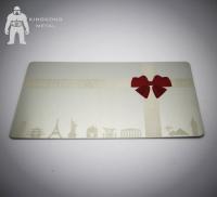 China Credit Logo Printing Metal Mirror Business Card Etch Engrave Crafted Rectangle Shape for sale