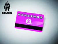 China Neon Printing Plastic Business Cards With Chip Magnetic Stripe Hot Stamp Emboss Number for sale