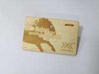 China CR80 Credit Card Size Wood Business Member Card With NFC IC 13.56MHZ Chip for sale