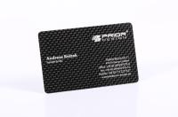 China Scratch Resistant Black PVC Business Cards , 85x54x0.5mm Carbon Fiber Member Cards for sale
