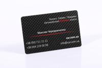 China Scratch Resistant Black PVC Business Cards , 85x54x0.5mm Carbon Fiber Member Cards for sale