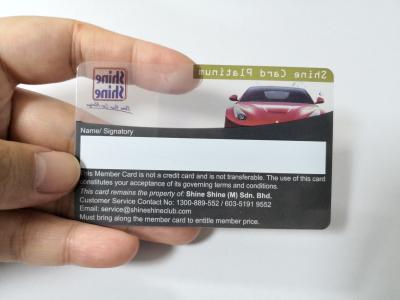 China Transparent Plastic Business Cards Silkscreen Printing Size 85.6*54mm for sale