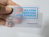 China Custom Made Matt Transparent PVC Business Cards With Emboss Gold / Silver Number for sale