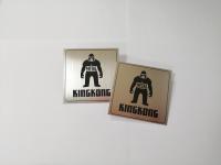China Industry Nameplate Hole Self Adhesive Sticker Metal Name Plates Customized Size for sale