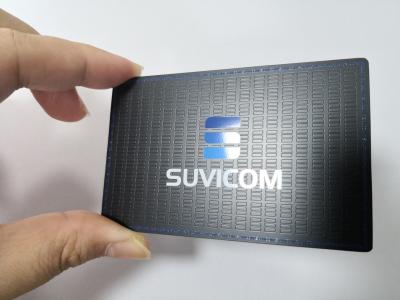China Customized Stainless Steel Matte Black Metal Business Member Card With Color Painted Logo for sale