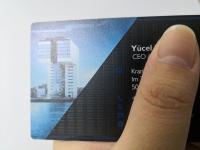 China Customized Stainless Steel Matte Black Metal Business Member Card With Color Painted Logo for sale