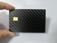 China 85x54x0.8mm Carbon Fiber Card With SLE4442 Small Contact Chip for sale