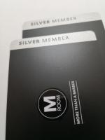 China Silver Metallic PVC Business Cards With Glossy UV Customized Logo for sale