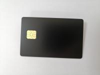 China SLE4428 Big Contact Chip Matte Black Metal Business Cards With 9mm Magnetic Stripe for sale