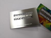 China Color Printed Stainless Steel Metal ID Card With Laser Cut Logo 85x54x0.5mm for sale