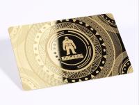 China 13.56mhz Metal Business Cards / Stainless Steel CR80 Plated Gold Member Card for sale
