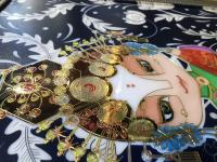 China Custom Hotel Decorative Metal Picture Frame Wall Art Cloisonne Paint Enamel for sale