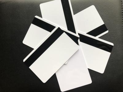 China Blank White Glossy PVC Plastic Business Cards With Hico Magnetic 85.5x54x0.76mm for sale