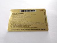 China Standard Size PVC Membership VIP Card With Silkscreen Gold Metallic Finish for sale