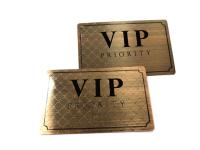 China Luxury Ancient Copper Brushed Finish VIP  Priority Access Metal Card for sale