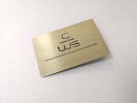 China SS Silver Brushed Metal Business Cards Hollow Out Logo 85x54x0.3mm for sale