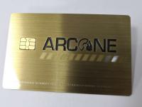 China Metal Gold Small Contact IC Chip Bank Card With Magnetic Stripe Signature Panel for sale