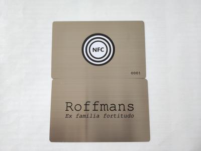 China Customised Metal RFID Card 13.56mhz Door Entrance Brush Silver Finish for sale