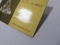 China Single Side Metal Membership Card Stainless Steel Plated Gold Cut Thru Logo Etch Text Silkscreen Print Color for sale