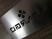 China 304 Stainless Steel Metal Business Cards With Cut Thru Logo Text for sale