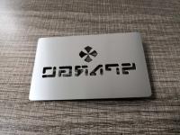 China 304 Stainless Steel Metal Business Cards With Cut Thru Logo Text for sale