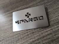 China 304 Stainless Steel Metal Business Cards With Cut Thru Logo Text for sale