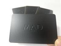 China Debossed Black 89*51mm Metal Business Card Offset Printing for sale