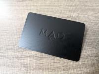China Debossed Black 89*51mm Metal Business Card Offset Printing for sale