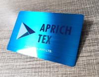 China Blue Brushed Member Vip 85x54mm Metal Business Cards for sale