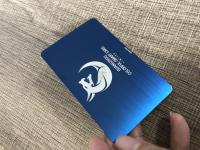 China Blue Brushed Member Vip 85x54mm Metal Business Cards for sale