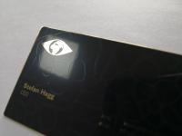 China Glossy Etching Stainless Steel 0.3mm Metal Business Cards for sale