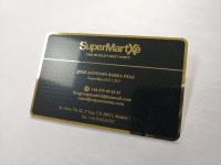 China Glossy Etching Stainless Steel 0.3mm Metal Business Cards for sale