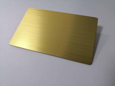 China Blank Brushed Gold 0.8mm Metal Business Cards for sale