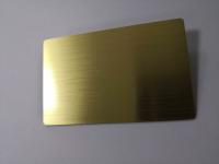 China Blank Brushed Gold 0.8mm Metal Business Cards for sale