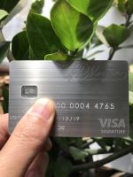 China Custom 0.8mm Metal Bank Card With SLE4442 Contact Chip Magnetic Stripe for sale