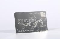 China Reverse Etching Embossing SS Metal Business Cards Mirror Effect for sale