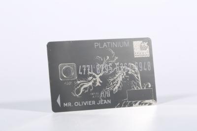 China Reverse Etching Embossing SS Metal Business Cards Mirror Effect for sale