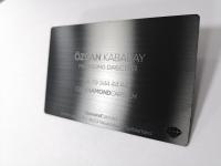 China Matte PVD Black Brushed 0.8mm Metal Business Vip Card for sale