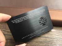 China Matte PVD Black Brushed 0.8mm Metal Business Vip Card for sale