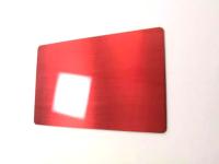 China Red 1.2mm Metal Membership Card With Chip Brush Finishing for sale