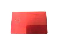 China Red 1.2mm Metal Membership Card With Chip Brush Finishing for sale