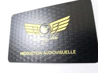 China Deep Etching Logo Metal Membership Card With Debossed Texture for sale