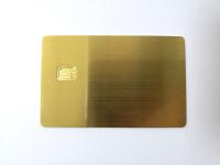 China Gold Brushed Small Chip Slot 0.8mm Metal Membership Card for sale