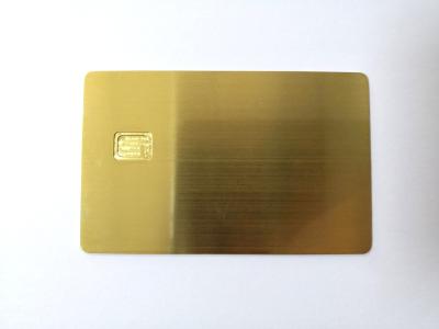 China Gold Brushed Small Chip Slot 0.8mm Metal Membership Card for sale