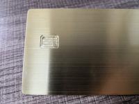 China Gold Brushed Small Chip Slot 0.8mm Metal Membership Card for sale
