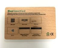 China Washable Engraving Wooden Rfid Smart Card With Barcode for sale