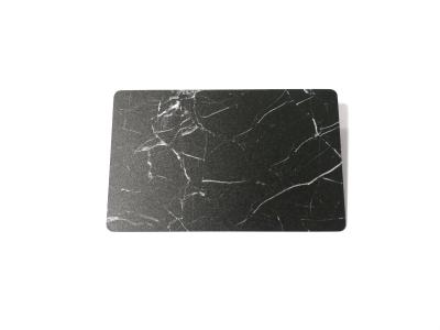 China Blister Coating 85x54mm Black Frosted Marble Business Card for sale