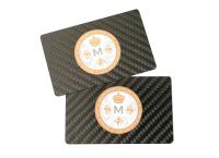 China Carbon Fibre Black Card Silkscreen Printing Logo 85x54x0.5mm for sale