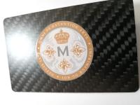 China Carbon Fibre Black Card Silkscreen Printing Logo 85x54x0.5mm for sale